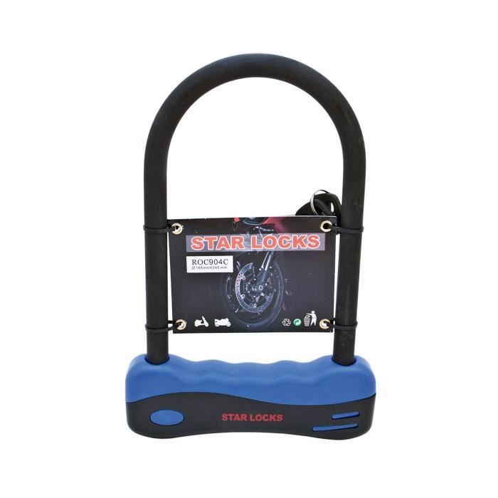 STAR LOCK - Antivol Moto "U" Moyen Ø12Mm X 165 X 245Mm - Livré Avec 2 ...