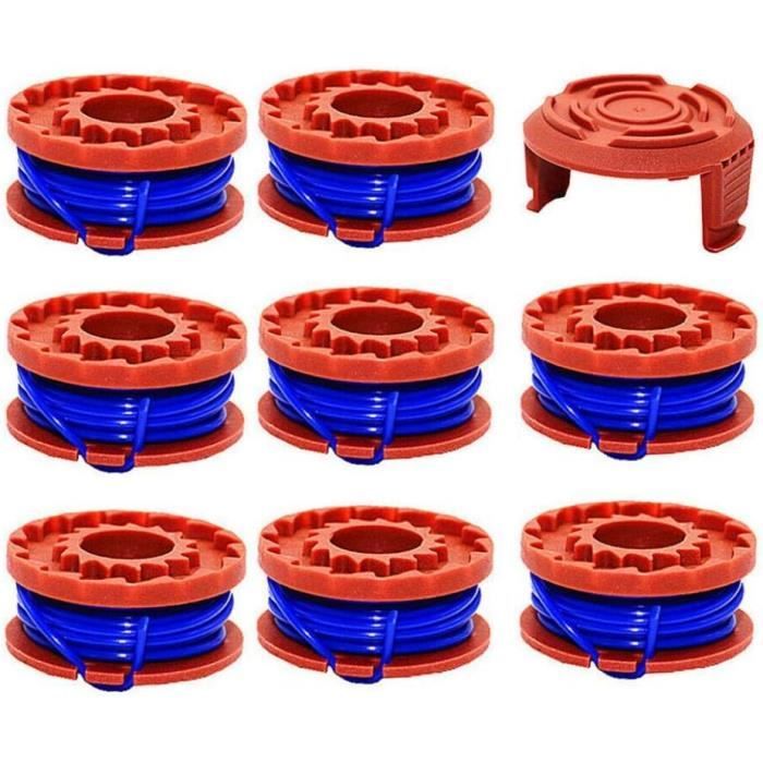 Lot De 8 Bobines De Fil De Rechange Pour Débroussailleuse Worx Wa0010 + 1 Capuchon[m2336 ...