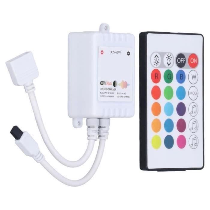 EJlife télécommande 24 touches 24 Touches Smart LED Télécommande RVB Contrôleur Sans Fil 16 ...