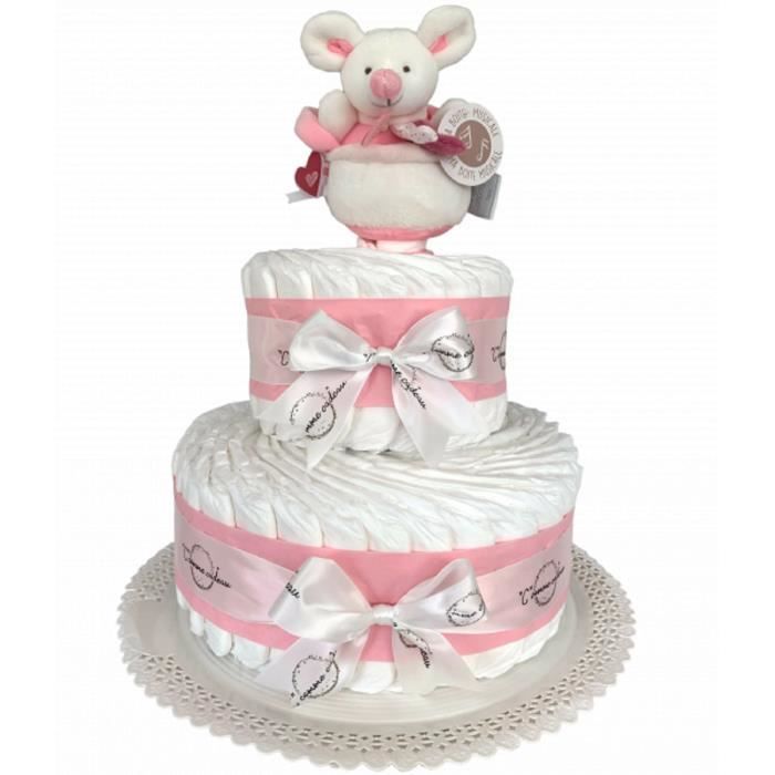 C Comme Cadeau | Gâteau De Couches Et Sa Boîte à Musique Souris rose ...