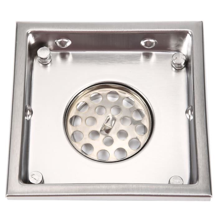 Siphon de sol carré pour salle de bain, 110 x 110 mm, en acier ...