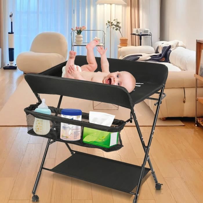 YIPEEMA. Table à langer Bébé Portable - 92-95-98cm Réglage De Hauteur ...