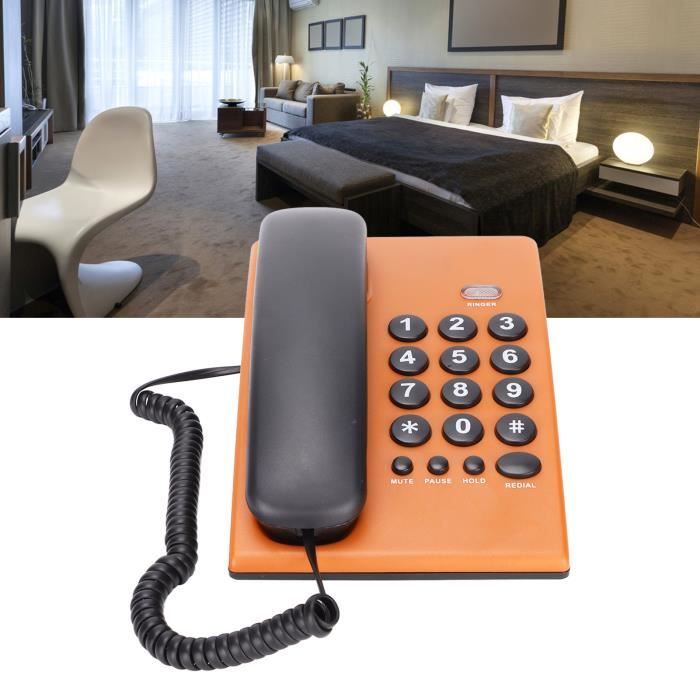 HURRISE Téléphone filaire Téléphone fixe, téléphone fixe portable avec ...