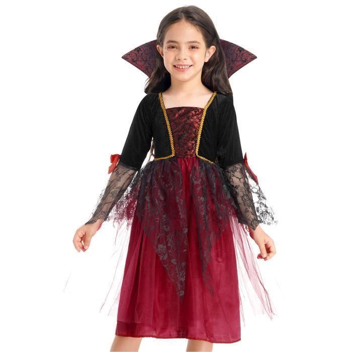 Iiniim Enfant Fille Robe Vampire Maléfique Habiller Déguisement