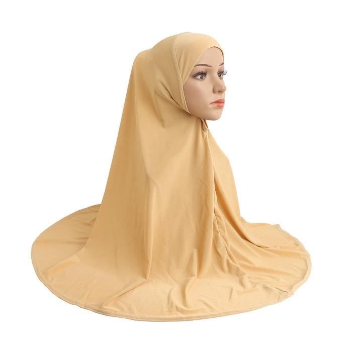 Grande Taille Musulman Hijab Jersey Écharpe Femmes Doux Masque Châle ...