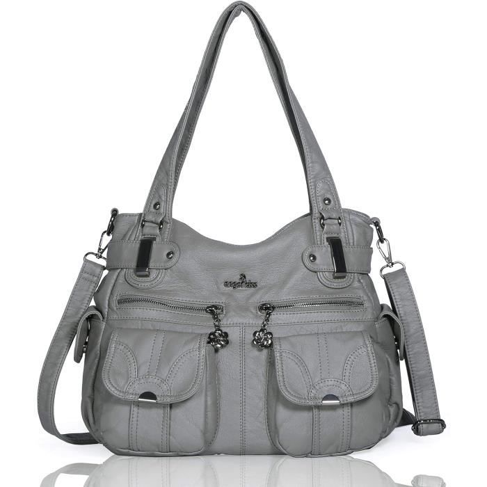 Angelkiss Cuir Sac à Main Désign-Epaule-Bandoulière-Large Capacité 8 ...