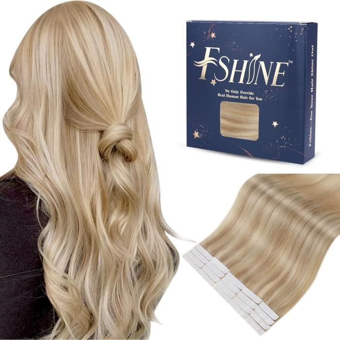 Fshine Blond Cheveux Extension Adhesive Omber Lisse Raides Adhesif ...