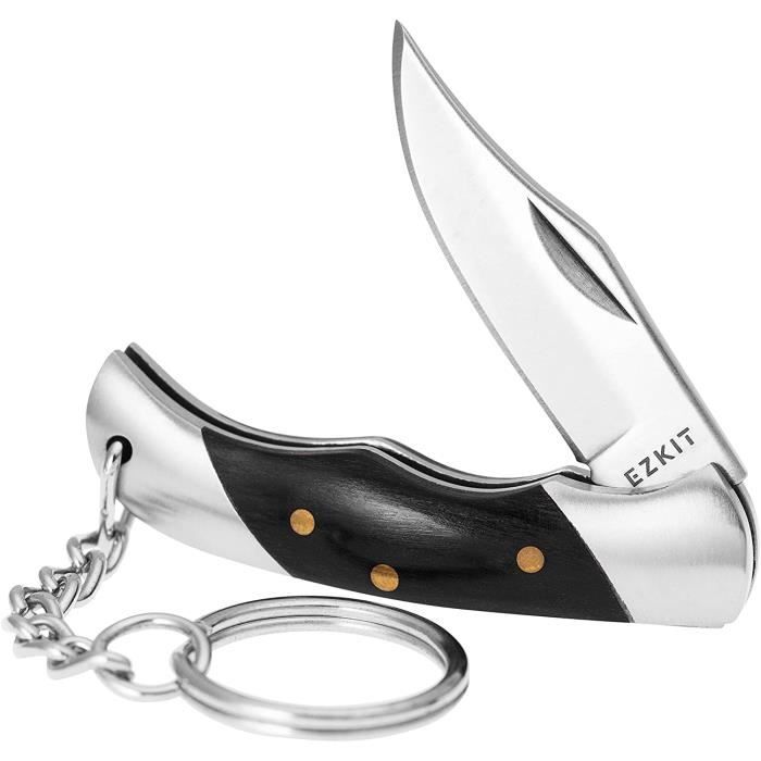 EZKIT Petit Couteau de Poche, Couteau EDC avec Manche en Acier ...