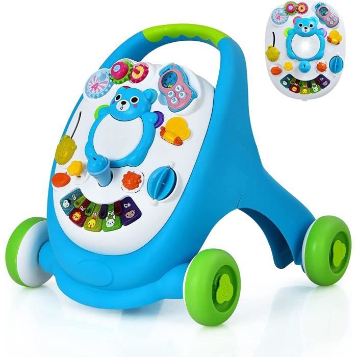 GOPLUS 2 en 1 Trotteur Pousseur pour Bébé Musical Musique Activités d ...