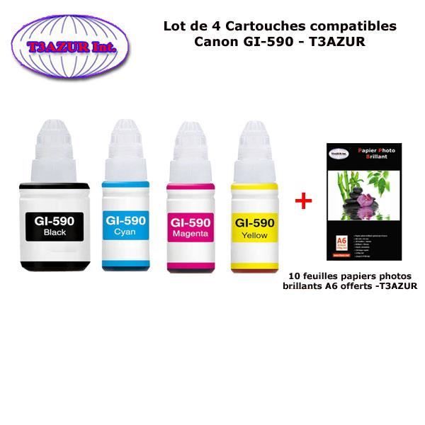 4 x Bouteilles encre compatibles Canon Pixma G1500, G2500, G3500, G4500 ...