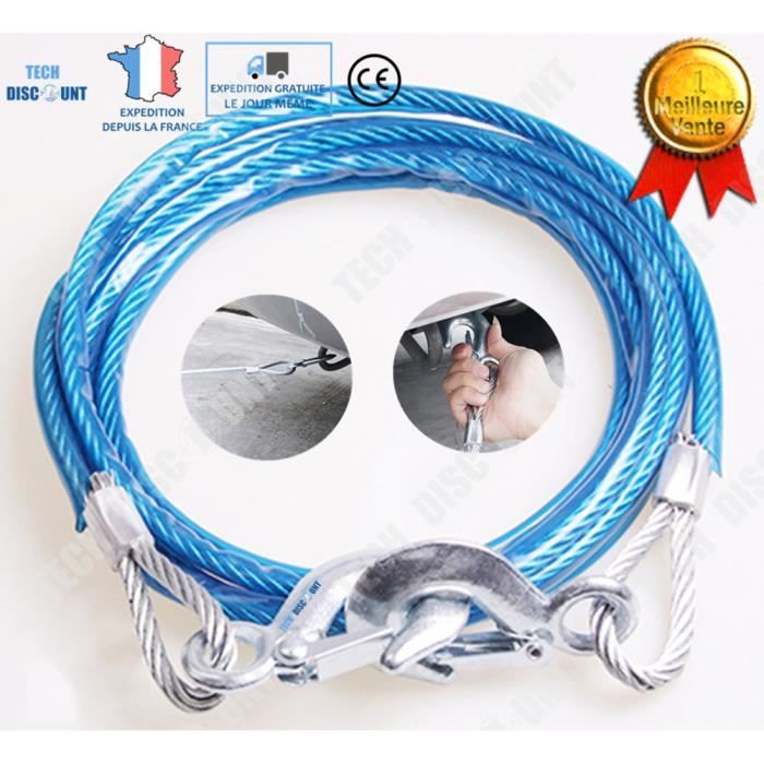 TD® Chaîne de remorquage voiture crochet transport câble fil long ...