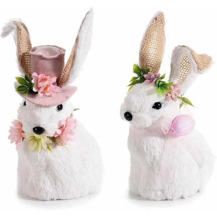 Lapins De Pâques Décoratifs En Fibre Naturelle - Faits À La Main ...