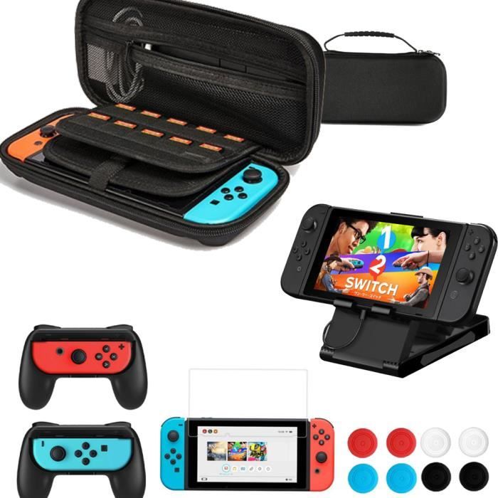 Étui pour Nintendo Switch,11 en 1 Étui de Transport,2X Grip pour Joycon ...