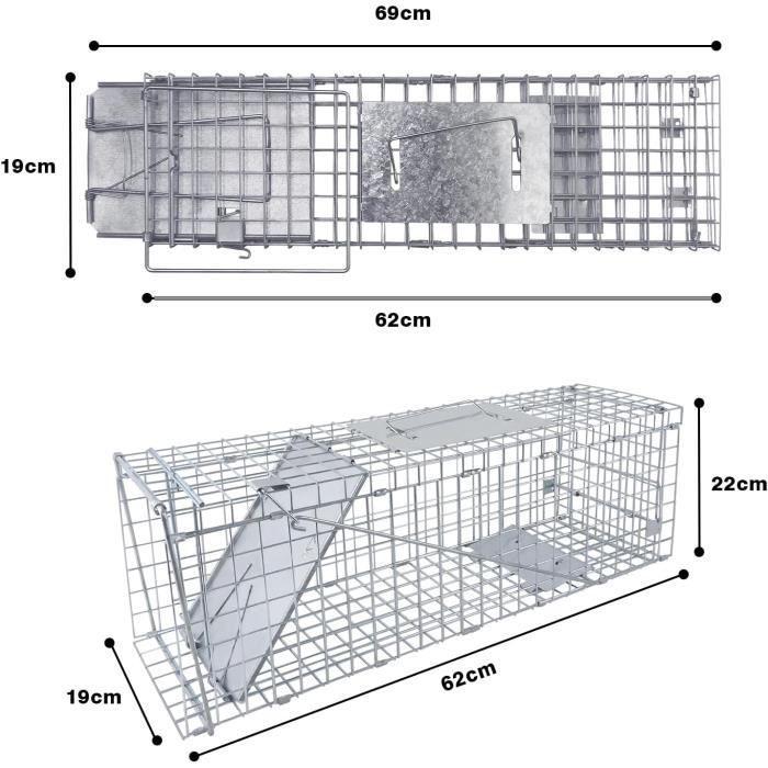Cage Piège, Piège À Animaux, Piège À Martre, Piège À Renard, 61x19x21 ...