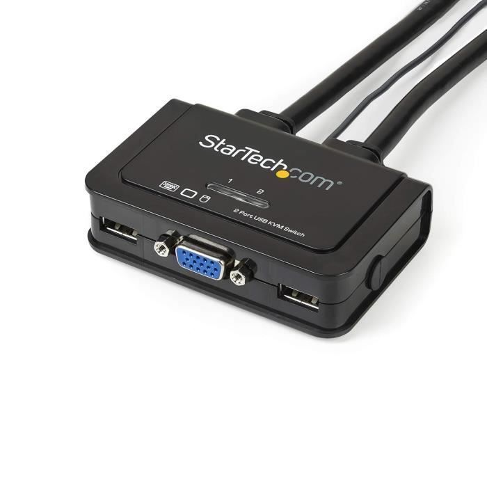 Switch Kvm Usb Vga À 2 Ports - Commutateur Kvm Alimenté Par Usb Avec ...
