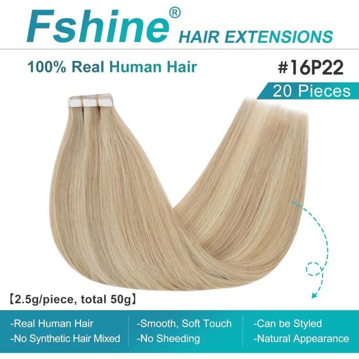 Fshine Blond Cheveux Extension Adhesive Omber Lisse Raides Adhesif ...