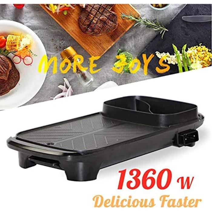 Barbecue Intérieur - CHICHENG - A331 - 1360W - Double Pot - Antiadhésif ...
