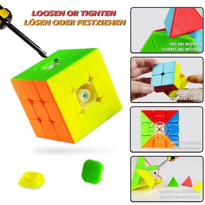 KidsPark Speed Cube Ensemble 2x2 3x3 4x4 Pyramid Pyraminx minx Magic ...