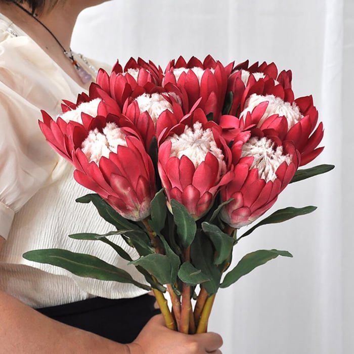 Bouquet De Fleurs Artificielles Rose Rouge Tige De Fleur Épiphyllum ...