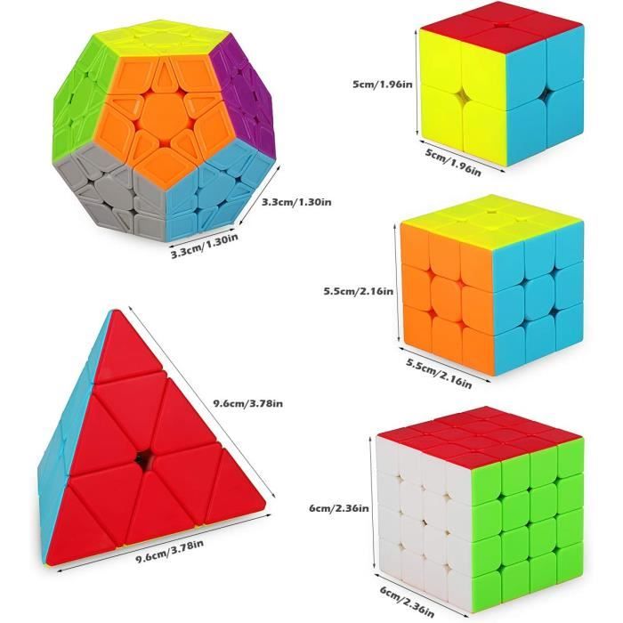 KidsPark Speed Cube Ensemble 2x2 3x3 4x4 Pyramid Pyraminx minx Magic ...