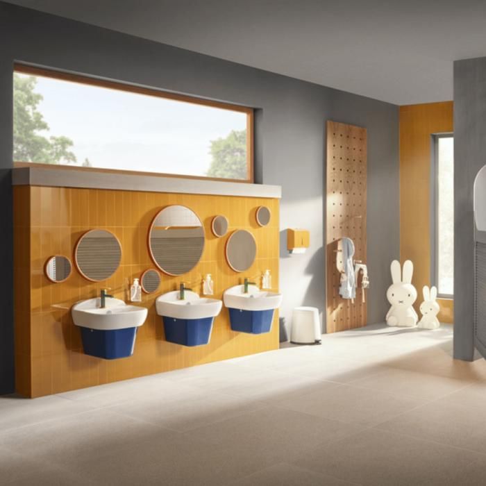 Lavabo pour enfant VITRA Sento Kids 45 cm + siphon et bonde Wirquin ...