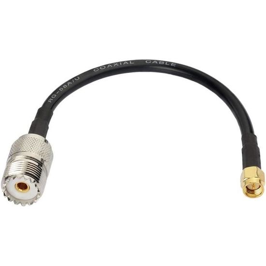 Cable SMA mâle vers Femelle UHF SO239 Câble coaxial RG58 15cm pour Antenne CB Radio CB Antenne ...