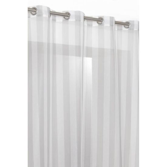 Rideau Voilage à Rayures 240 cm Hauteur - Cdiscount Maison