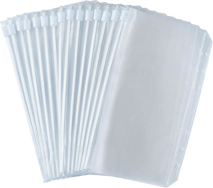 30 Pièces Pochettes Classeur, 6 Trous Pochette Plastique A6 ...