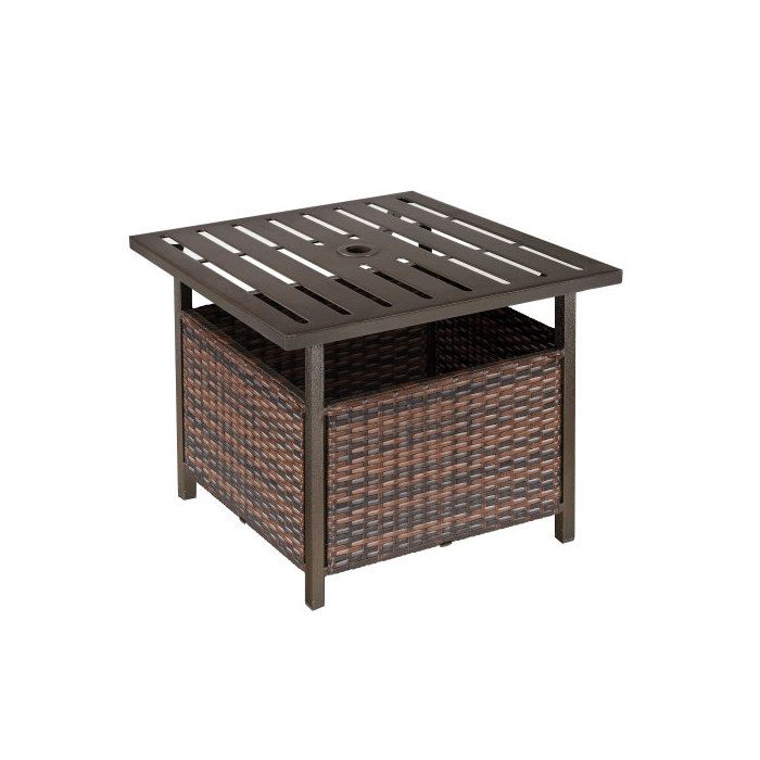 Pergola table de jardin terrasse table basse avec parapluie trou ...