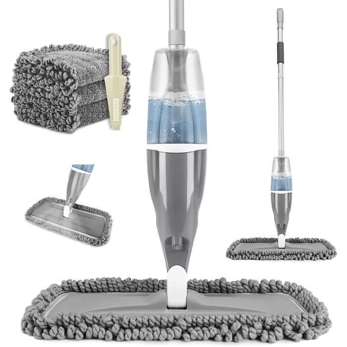 Balai Lave Sol avec Vaporisateur, 640ml Balai Spray Serpillère Sol ...