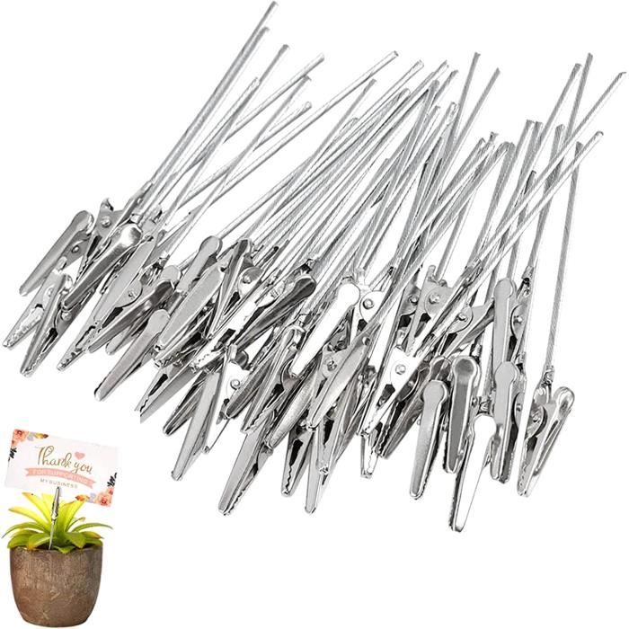 50 Pièces Photo Card Note Paper Clip DIY Pince Crocodile en Fil ...