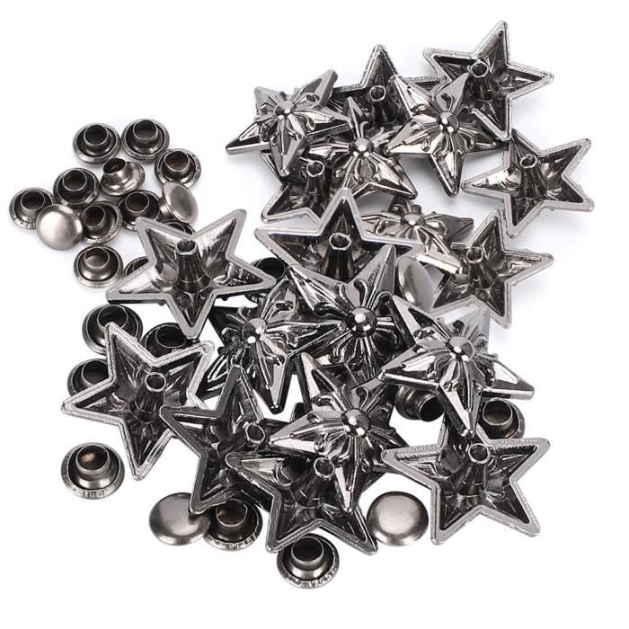 Fydun Star Rivets Stud 50 ensembles étoile Rivets goujon vis cuir ...