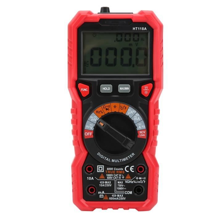 GOTOTOP Multimètre digital Multimètre 6000 Points Gamme Automatique ...