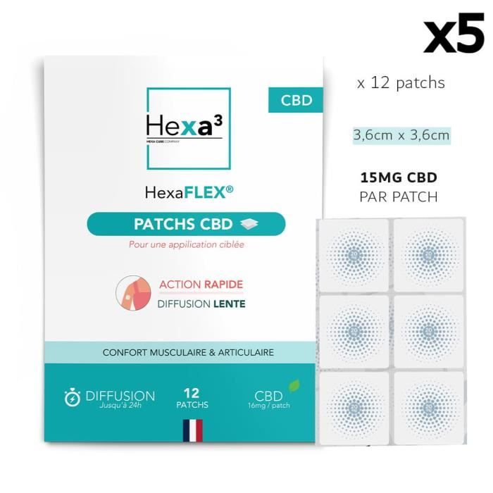 Patchs CBD HexaFLEX, Muscles et Articulations 5 packs - Cdiscount Santé ...