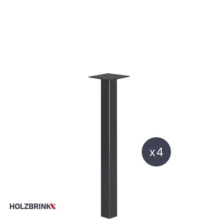 HOLZBRINK Lot de 4 pieds de table en acier - profil 40x40mm - hauteur ...