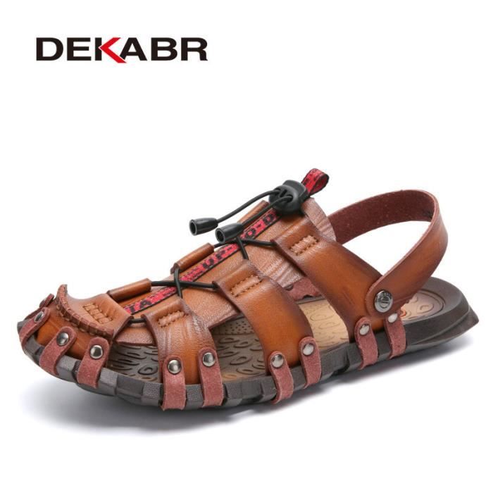 Sandales d'été pour hommes - Brown[A6175] - Chaussures de plage ...