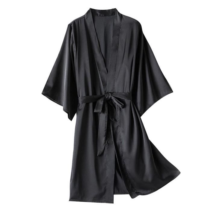 Sasaquoy Pyjamas en satin de soie pour femmes Chemise de nuit Lingerie ...
