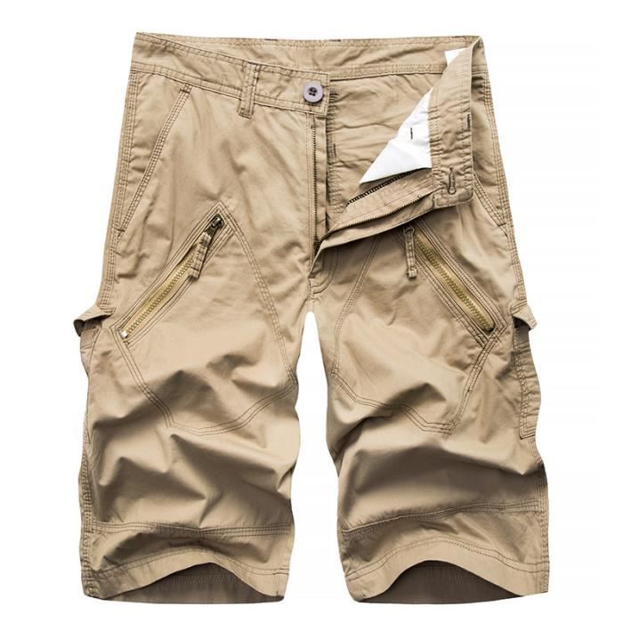 Short,Short Cargo d'été en coton pour homme, longueur aux genoux ...