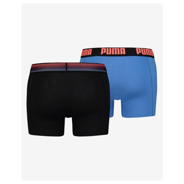 Puma Boxers Homme Bi-Pack Long Bleu- Noir Bleu - Cdiscount Prêt-à-Porter