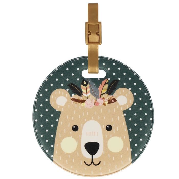 Etiquette sac ou bagage ronde enfant couleur motif en point Color Pop ...