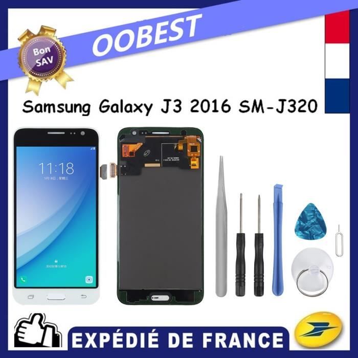 Blanc Ecran LCD + Vitre Tactile Pour Samsung Galaxy J3 2016 J320F J320A J320M + outils ...