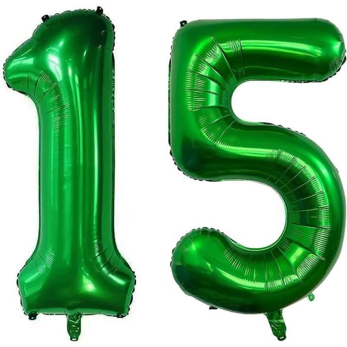 Ballon Gonflable Géant En Forme De Chiffre De 15 Ans Vert Foncé Xxl ...