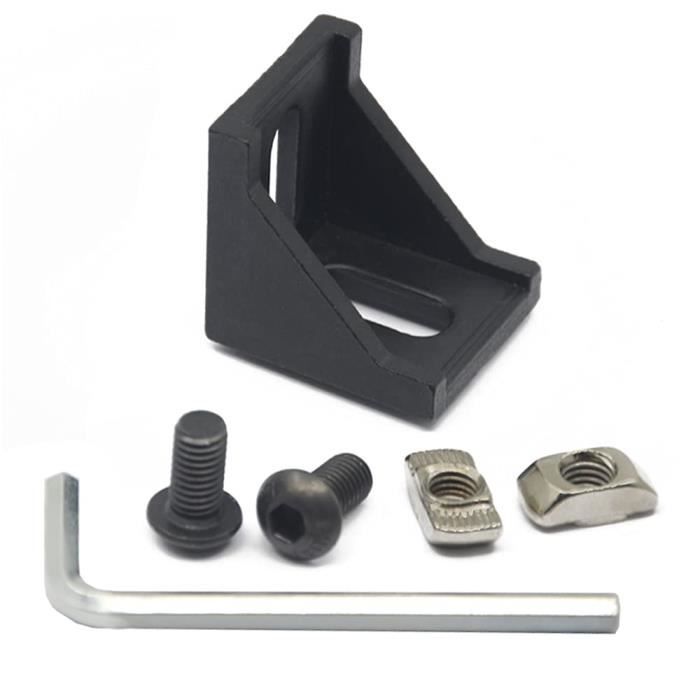 Lot de 10raccords de support d'angle avec 20 écrous en T M8 + 20 vis M8 ...