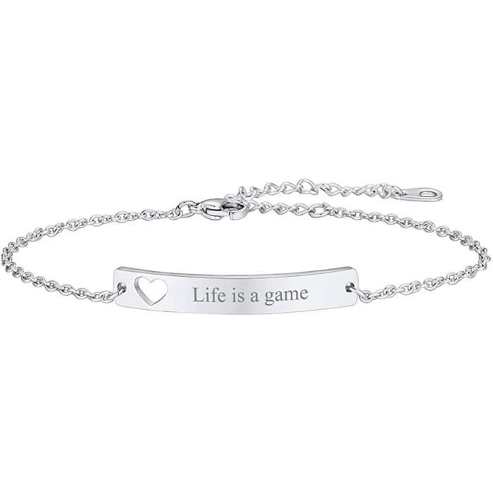 Custom4U Gourmette Femme Personnalisable Bracelet Prénom Personnalisé ...