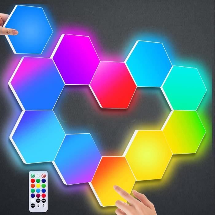 Panneau Led Mural Avec Télécommande, Applique Murale Led Deco Gaming Contrôle Tactile Panneau ...