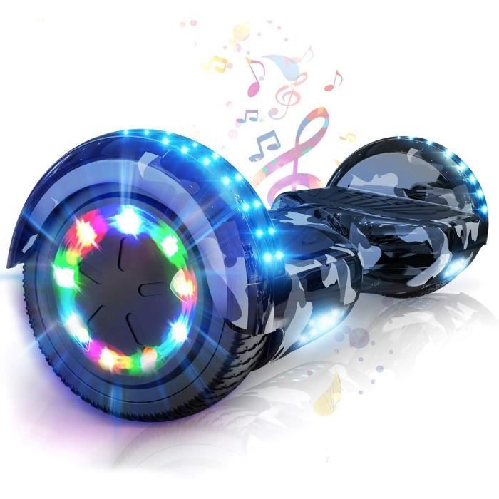 COOL&FUN Hoverboard 6.5" avec Bluetooth + Hoverkart Ajustable Blanc ...
