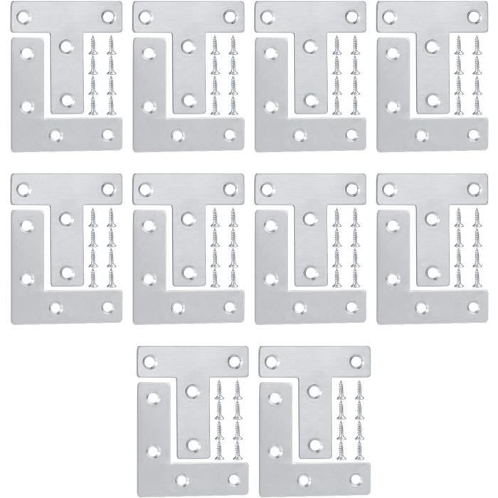 20 Pièces Equerre de Fixation(10 Connecteur Angle L+10 Équerre à Angle ...