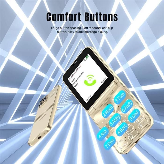 Flilo7 Quad Sim Flip Pliable 2G Téléphone Pour Les Personnes Âgées ...