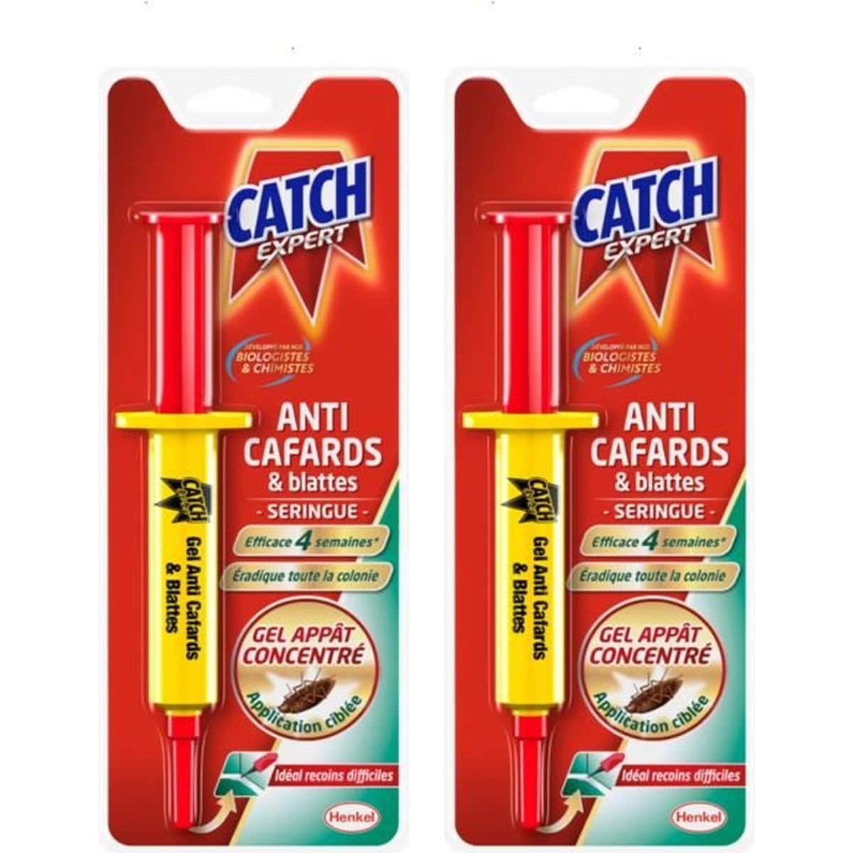CATCH - Gel insecticide anti cafards et blattes, seringue 10 Gr (Lot de ...