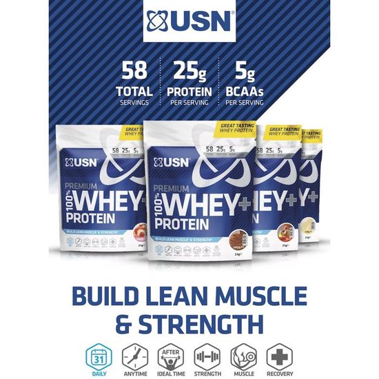 USN 100% Premium Whey Bag, 2000g, jahoda - Cdiscount Sport